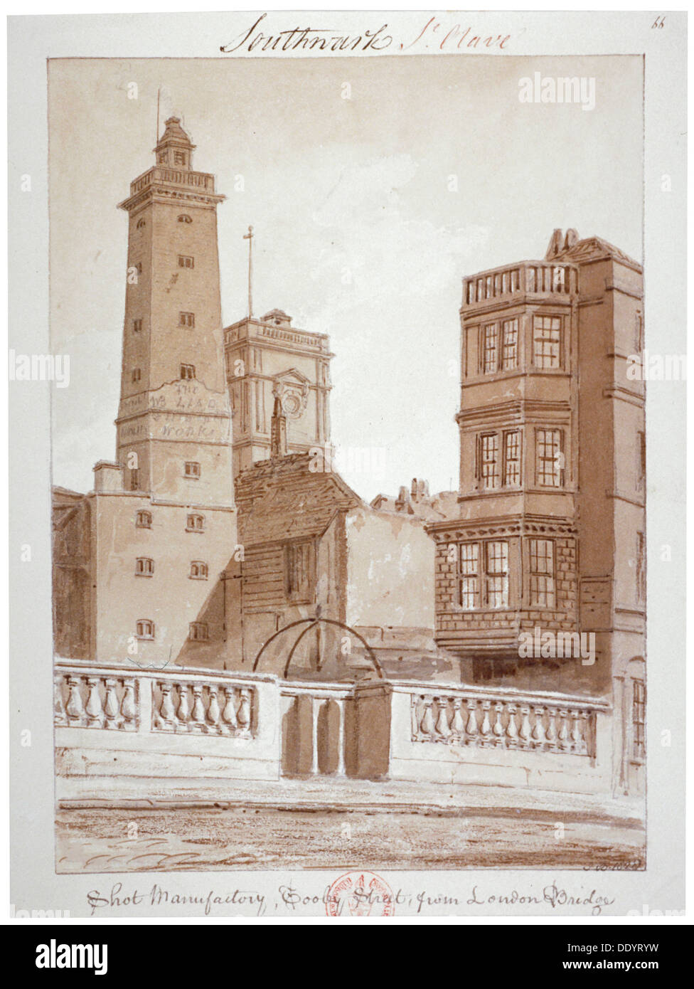'Shot Manufactory, Tooley Street, from London Bridge', Bermondsey ...