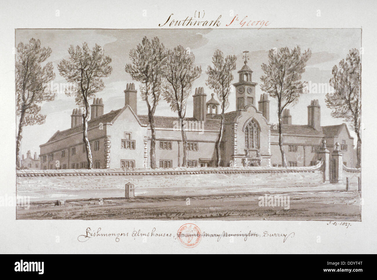 St Peter's Hospital, Southwark, London, 1827. Artist: John Chessell ...