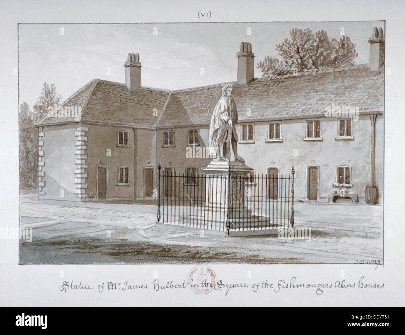 Statue of James Hulbert, St Peter's Hospital, Southwark, London, 1827 ...