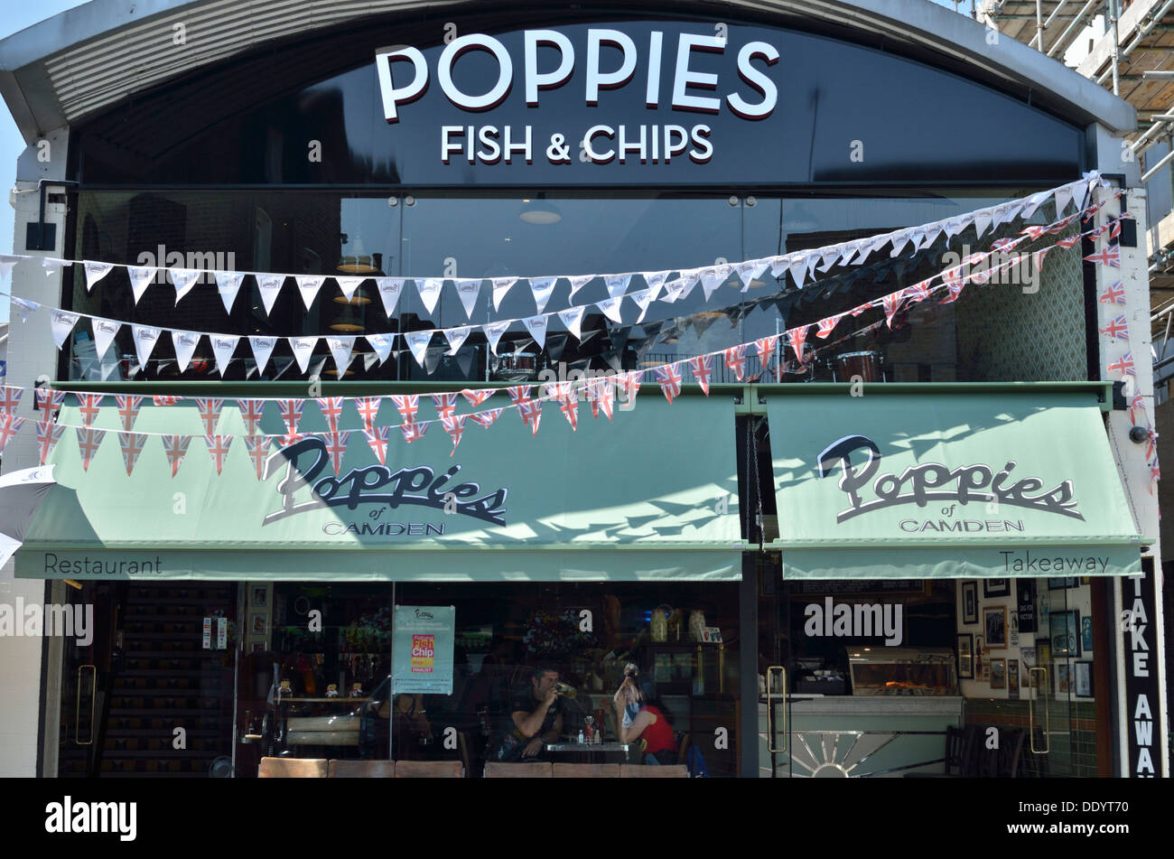 Poppies fish and chips restaurant in Camden Town, London, UK Stock ...