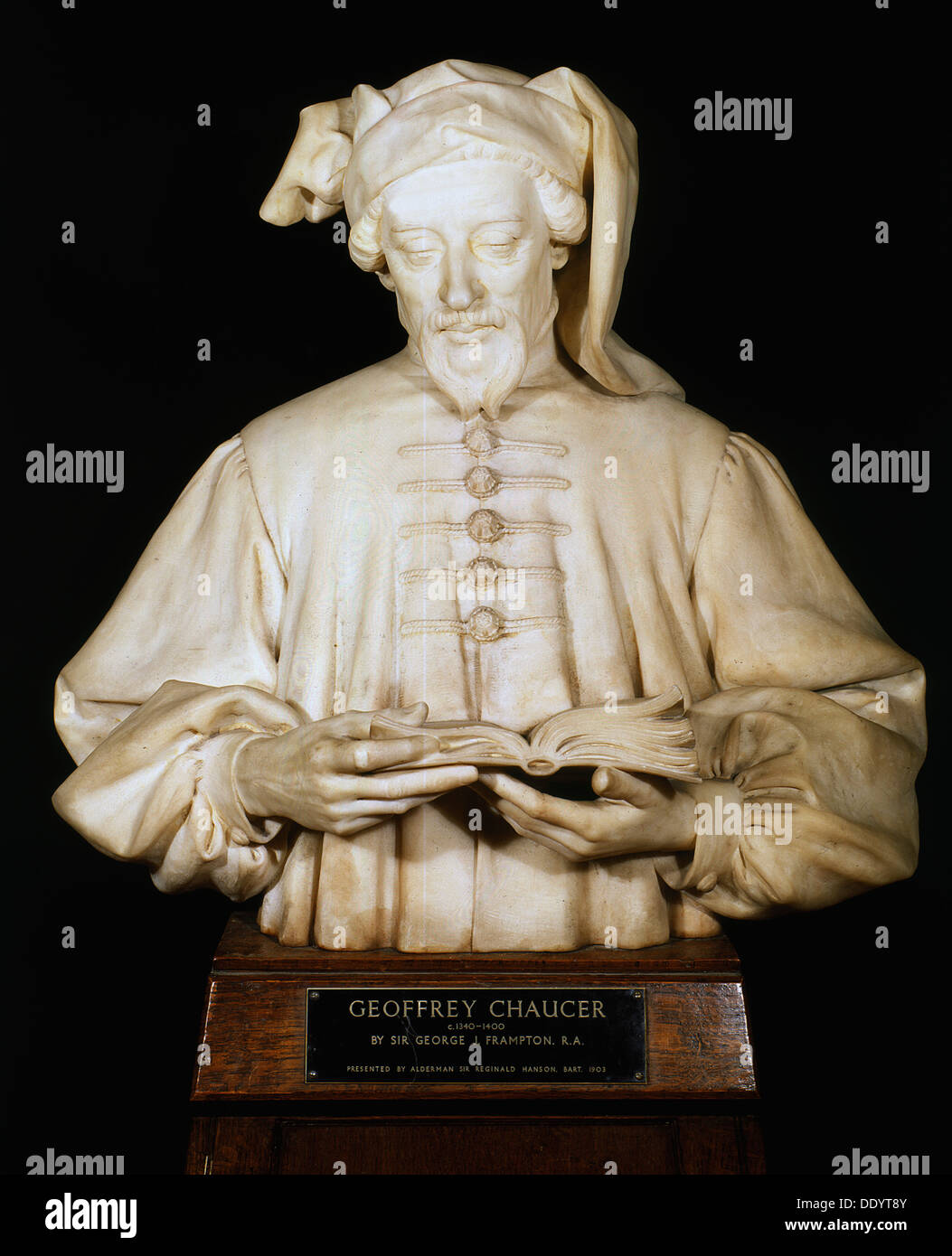 Bust of Geoffrey Chaucer, medieval English poet, 1902-1903. Artist ...