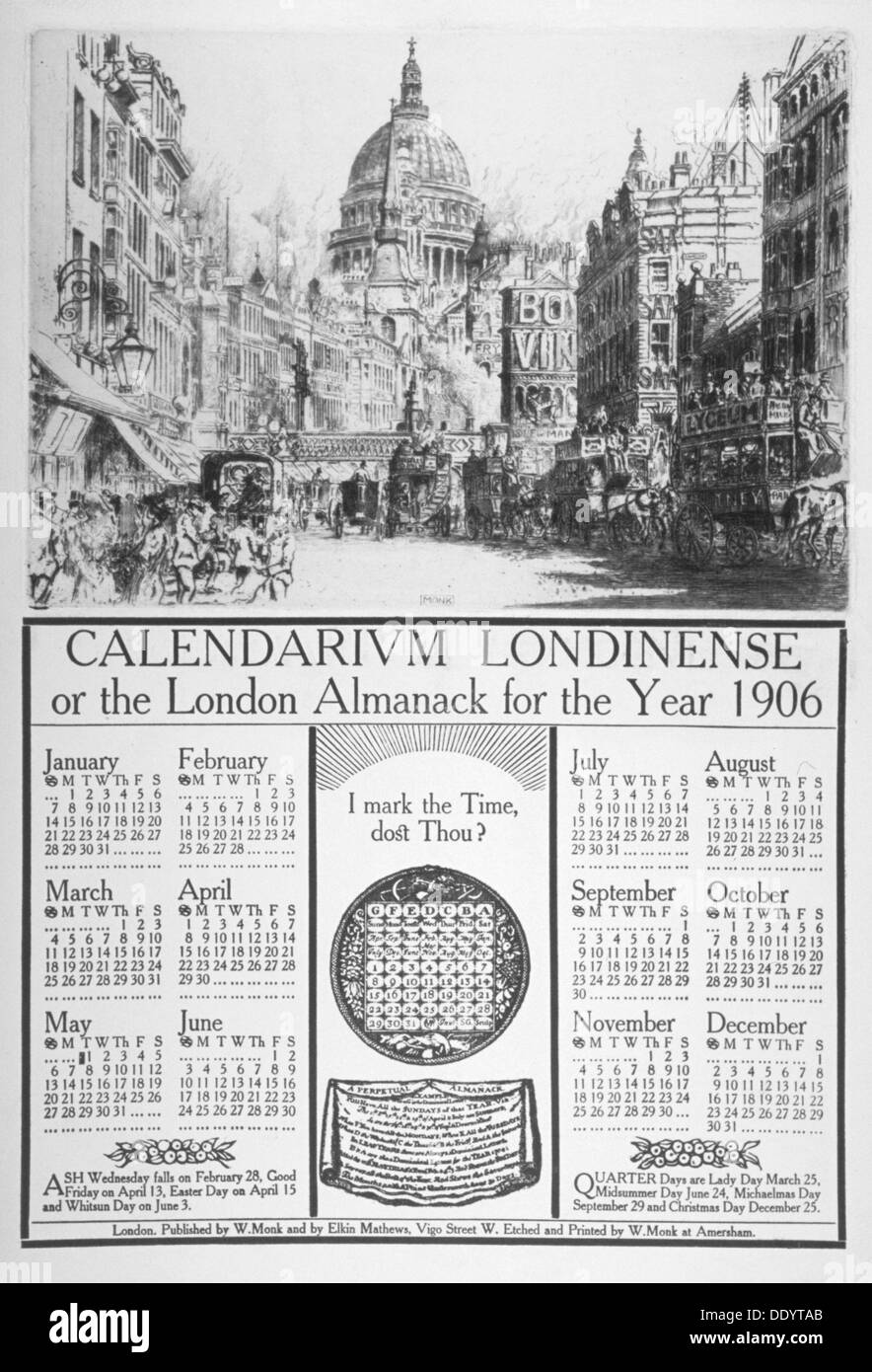 St Paul's Cathedral and Fleet Street, City of London, 1905. Artist ...