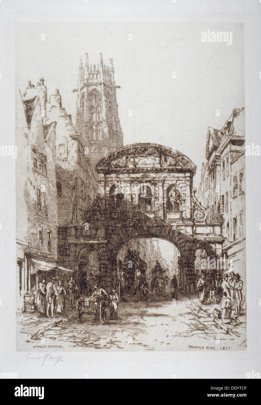 Temple Bar, London, 1877. Artist: Ernest George Stock Photo - Alamy