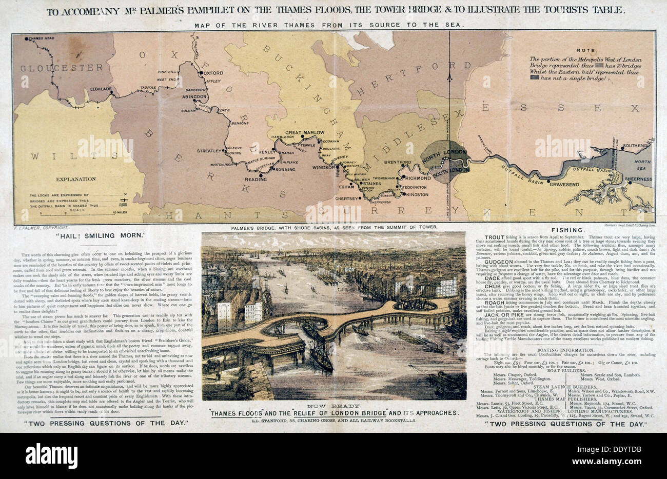 Map of london bridge 19th century hi-res stock photography and images ...