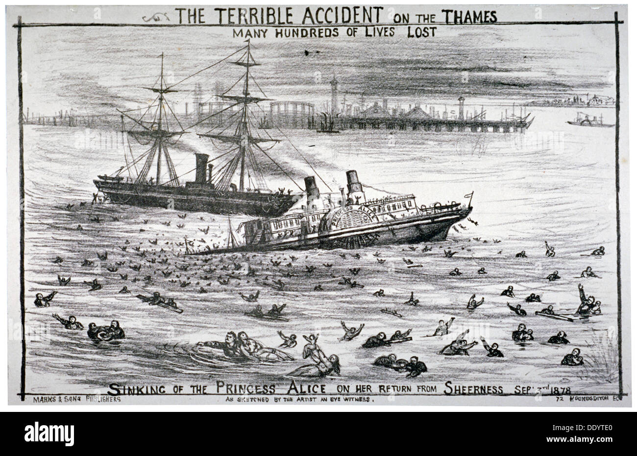 Sinking Of The Princess Alice On The River Thames 1878 Artist Anon