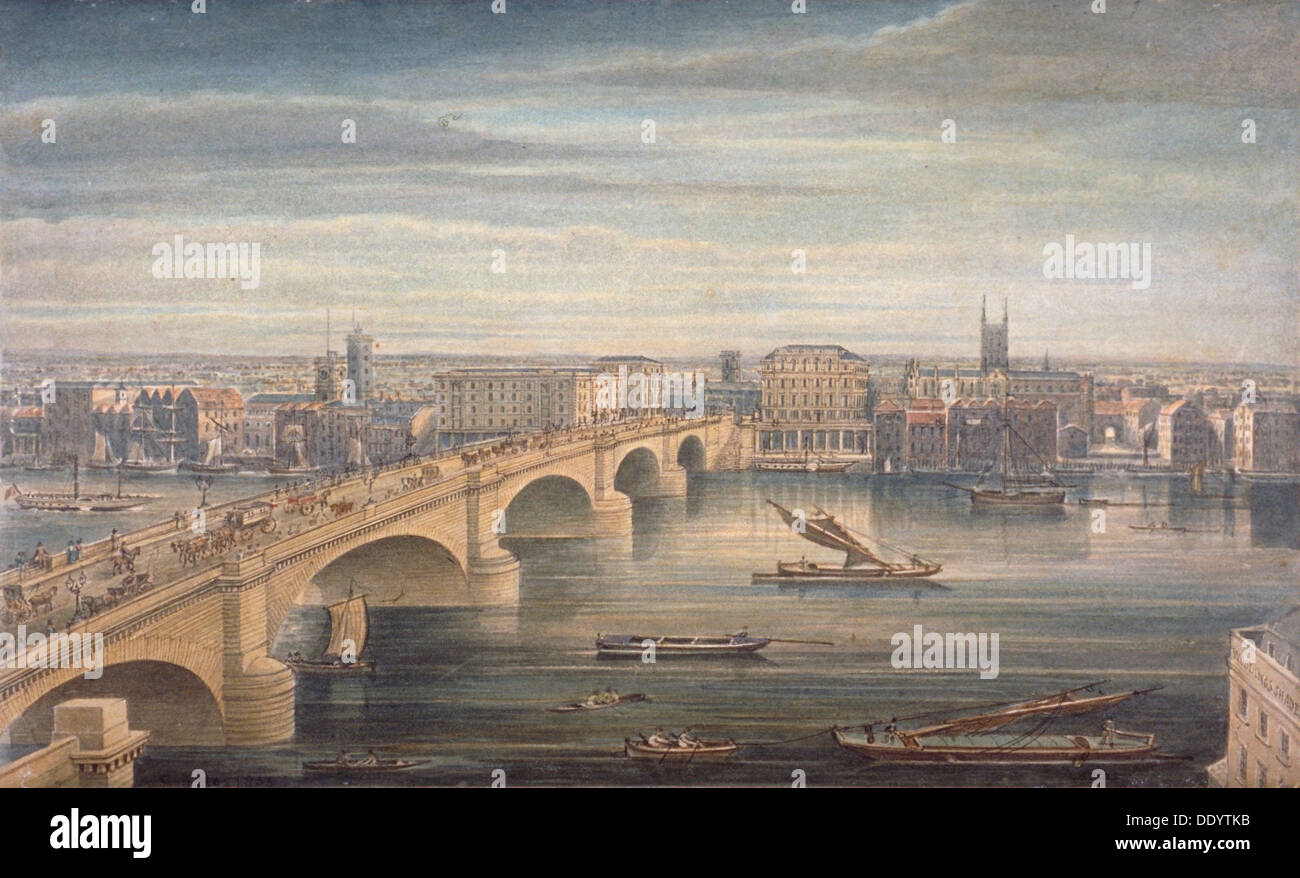 London Bridge, London, c1835. Artist: G Yates Stock Photo - Alamy