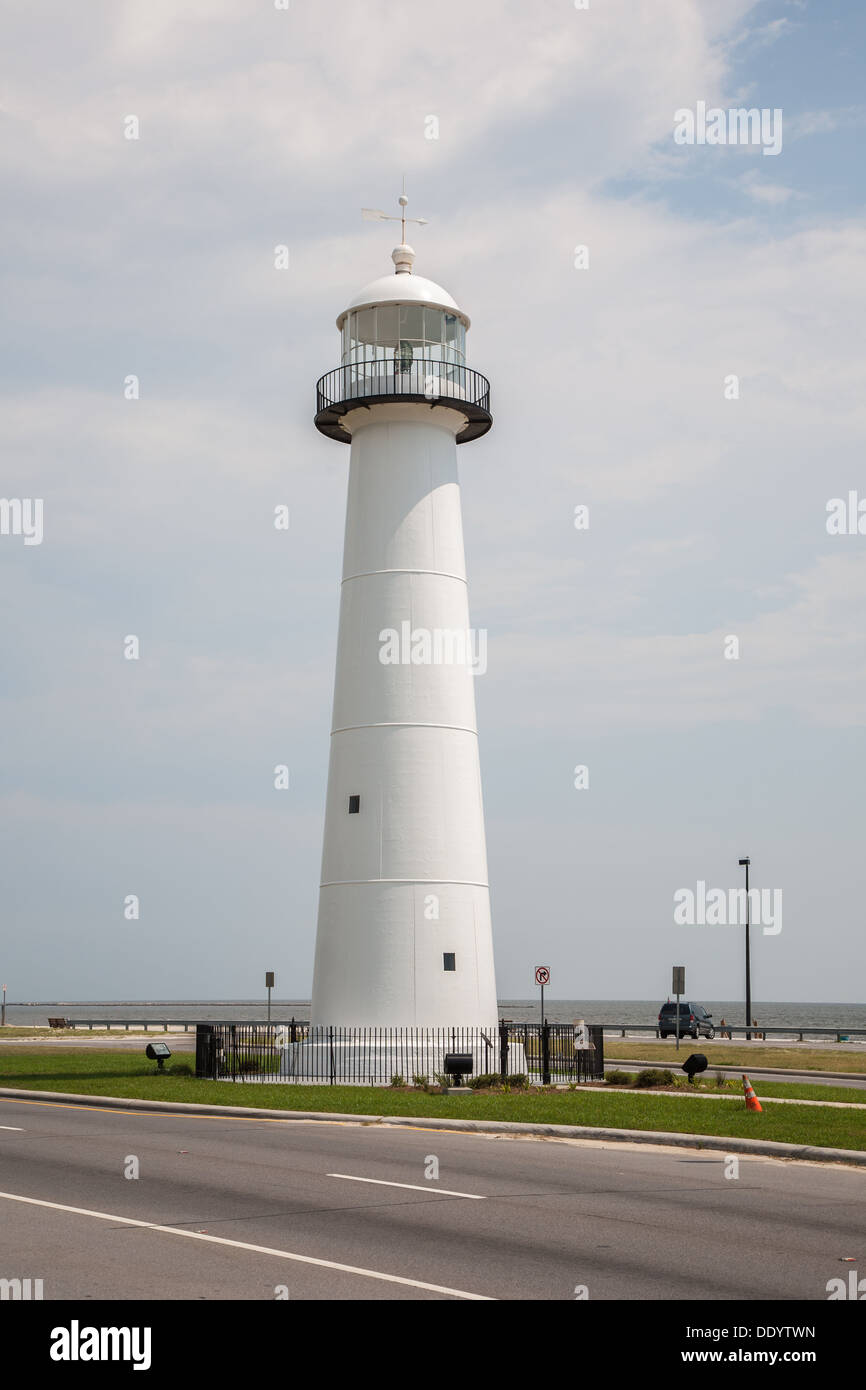 Biloxi Lighthouse on Highway 90 on the Gulf of Mexico in Biloxi ...