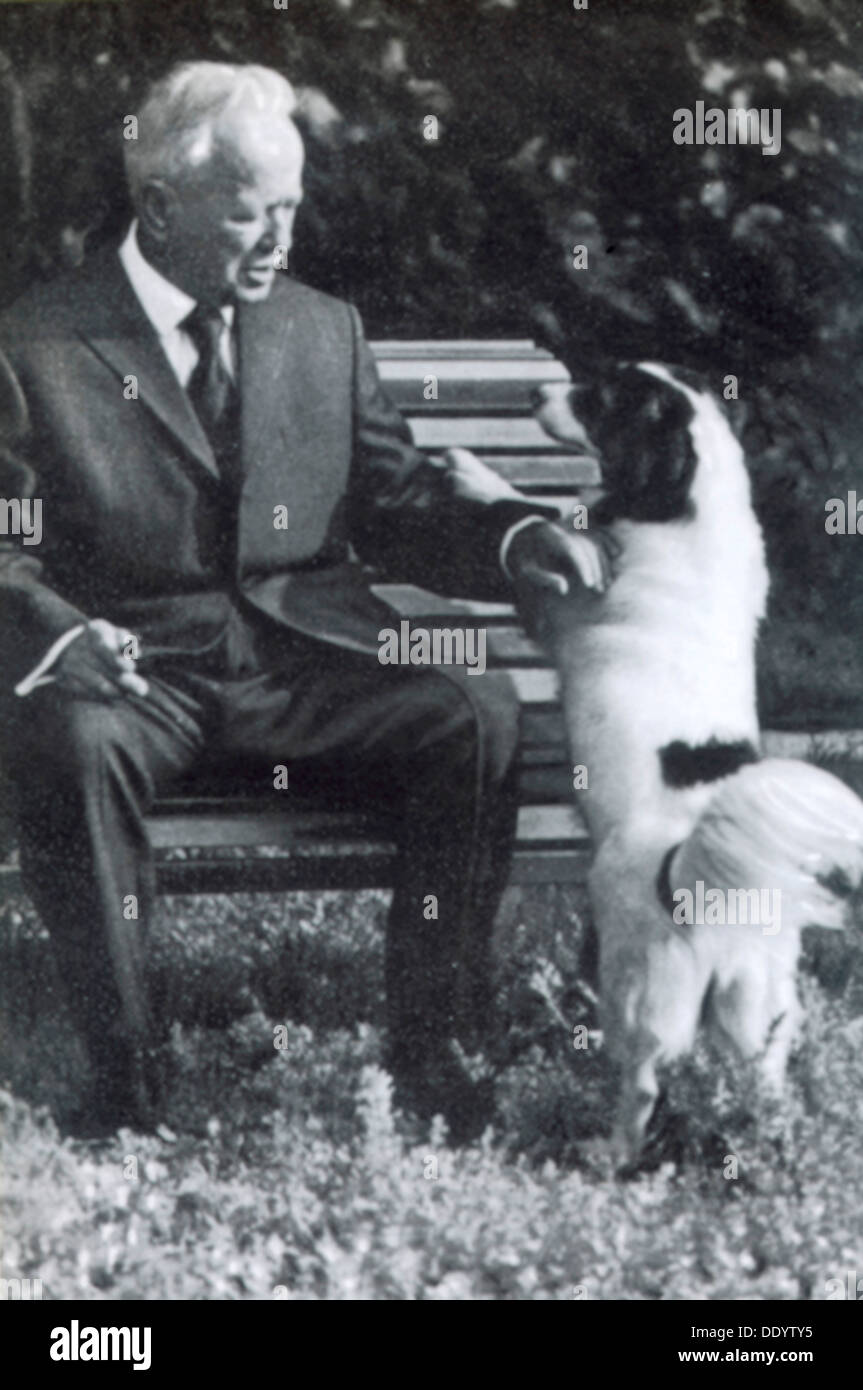 Mikhail Sholokhov, Russian author, Veshenskaya, USSR, 1960s. Artist ...