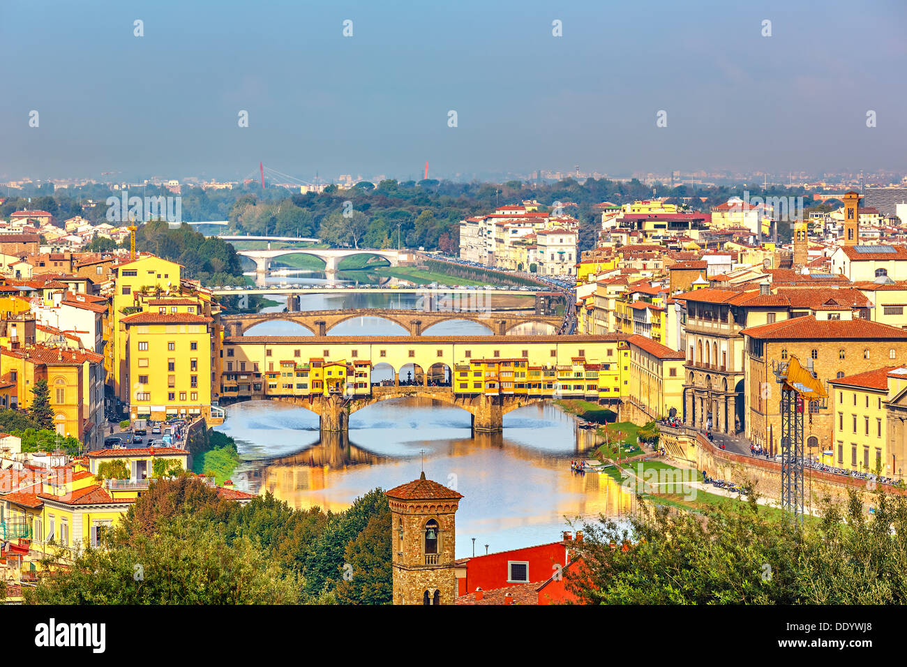 Bridges over Arno river in Florence Stock Photo - Alamy
