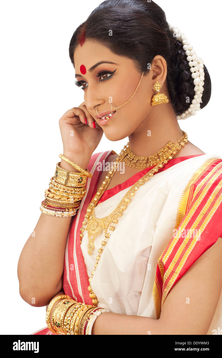 Bengali woman smiling Stock Photo - Alamy