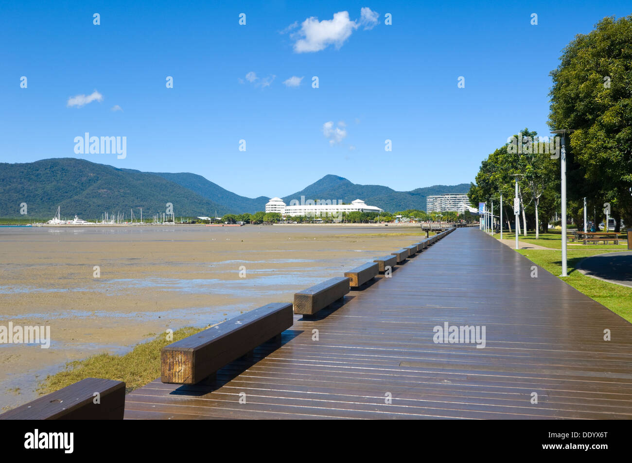 The boardwalk on the Esplanade, Trinity Bay, Cairns, Queensland ...
