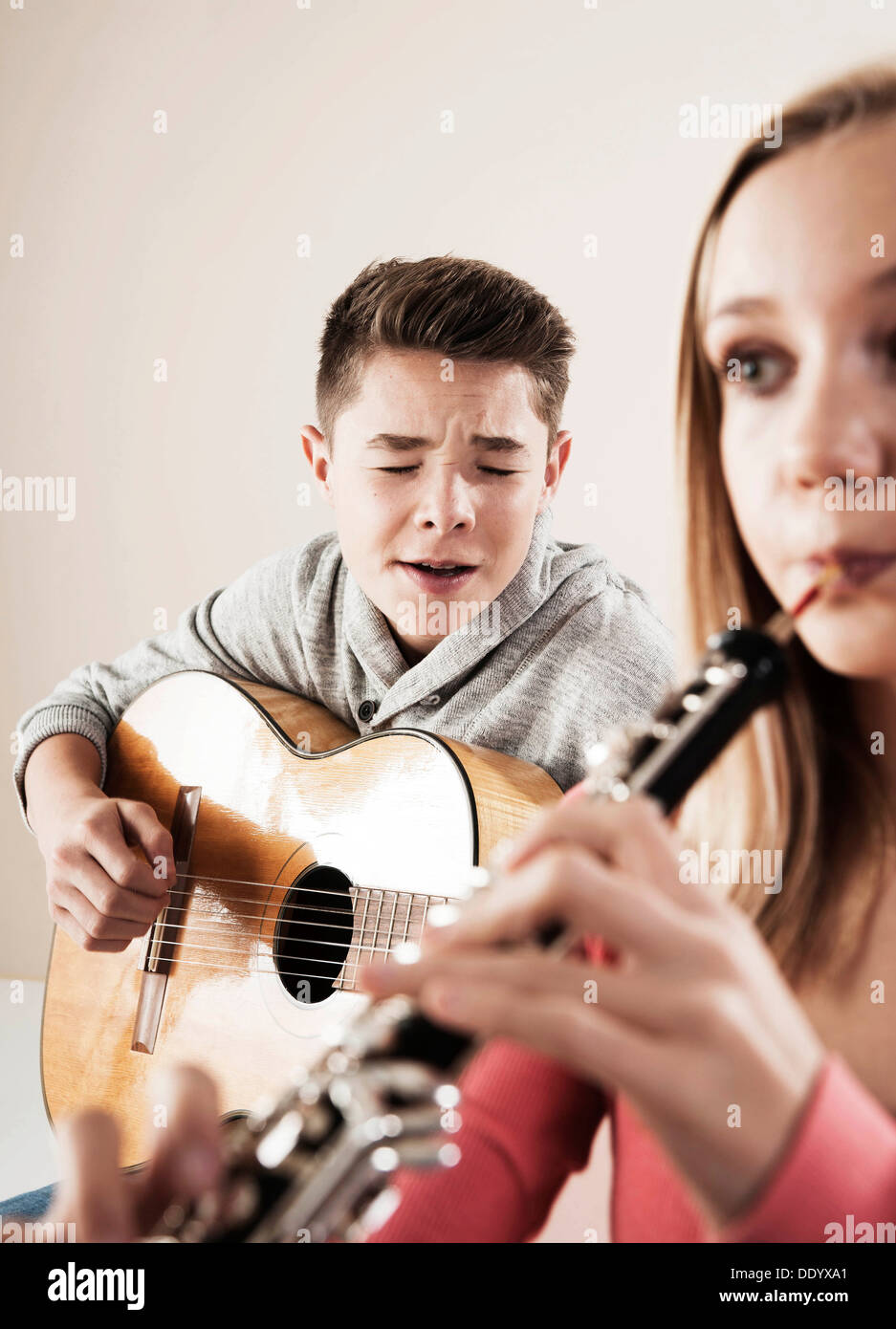 Teenagers making music together Stock Photo - Alamy
