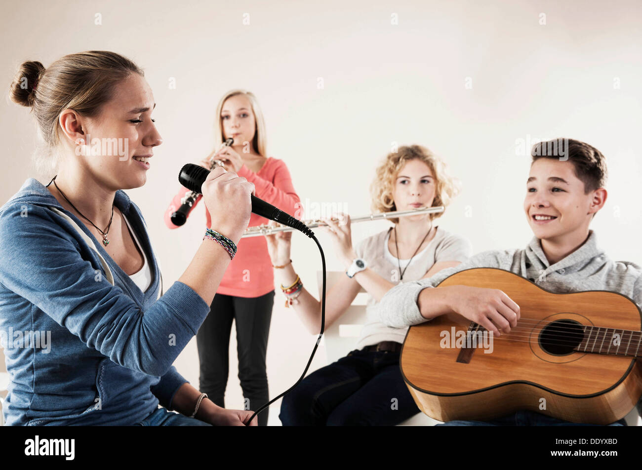 Teenagers making music together Stock Photo - Alamy