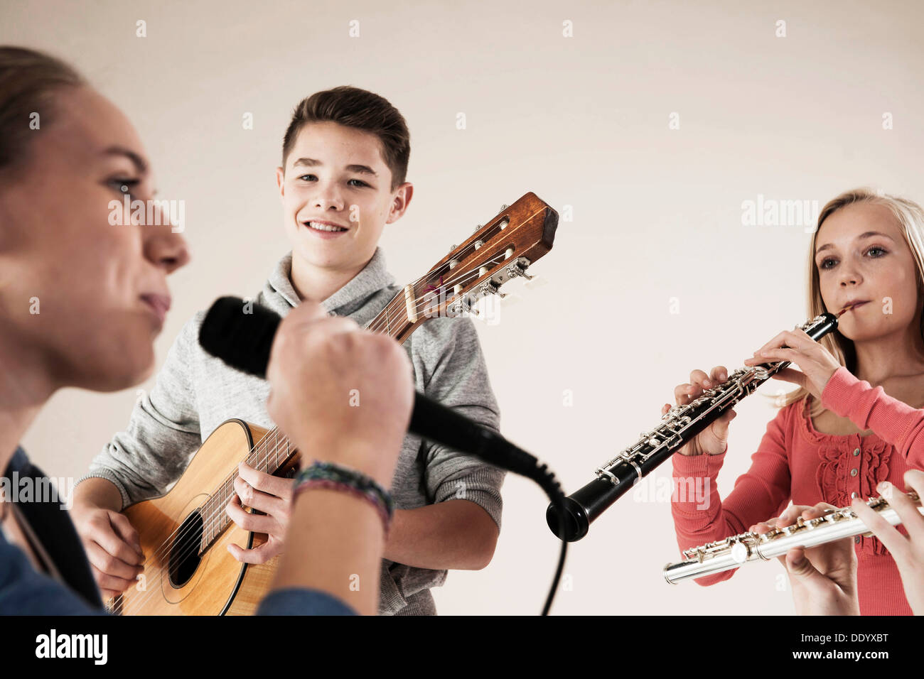 Teenagers making music together Stock Photo - Alamy