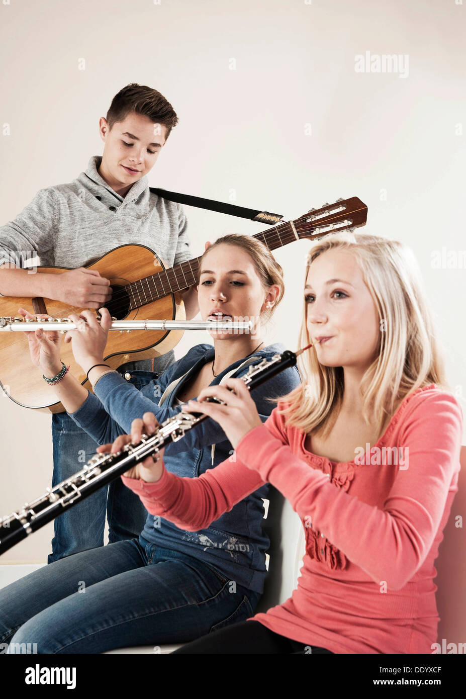Teenagers making music together Stock Photo - Alamy