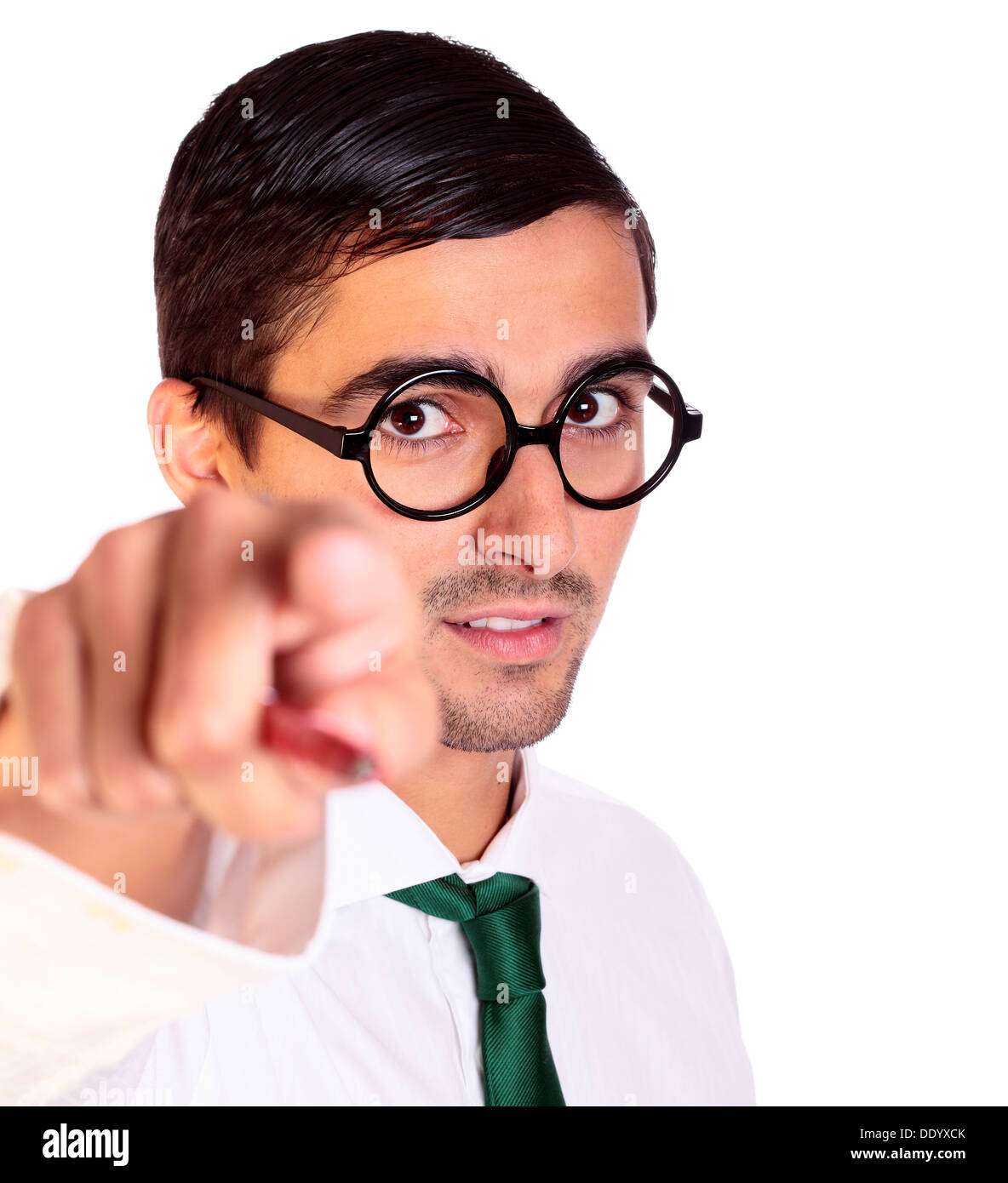 a young executive pointing Stock Photo - Alamy