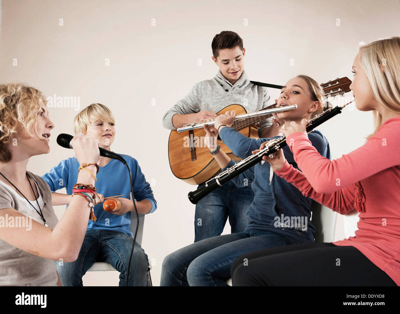 Teenagers making music together Stock Photo - Alamy