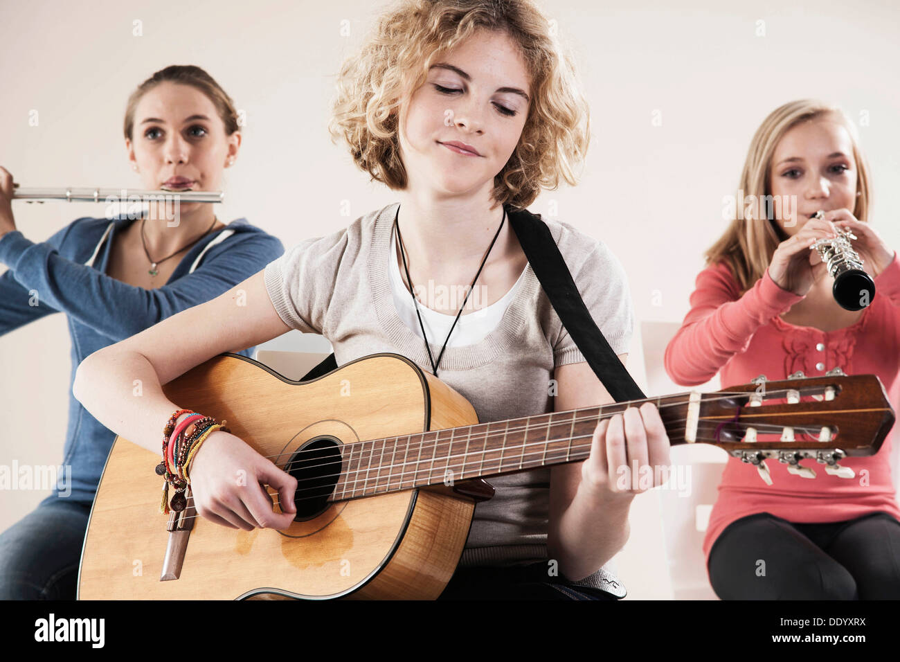 Teenagers making music together Stock Photo - Alamy