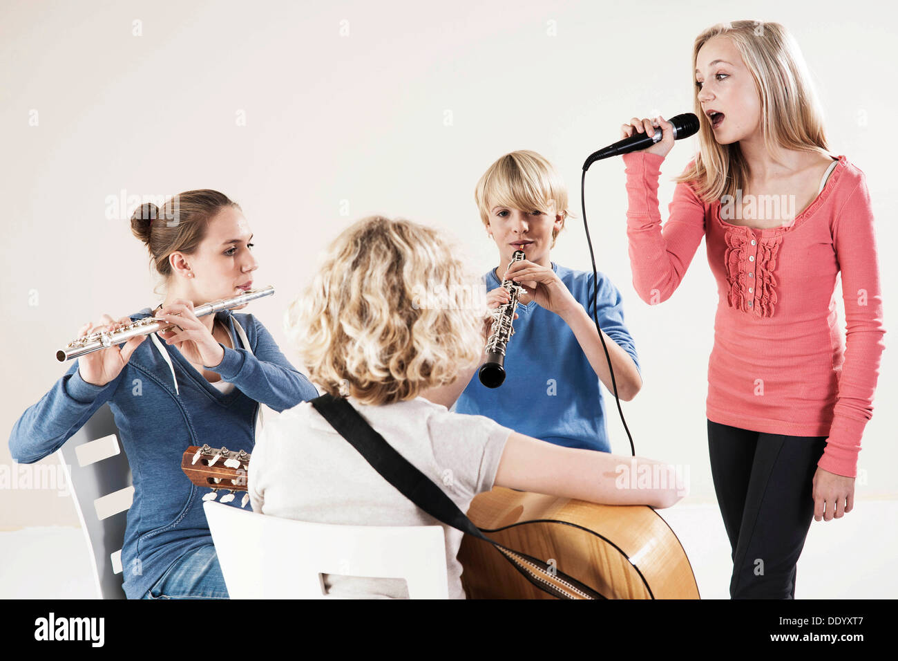 Teenagers making music together Stock Photo - Alamy