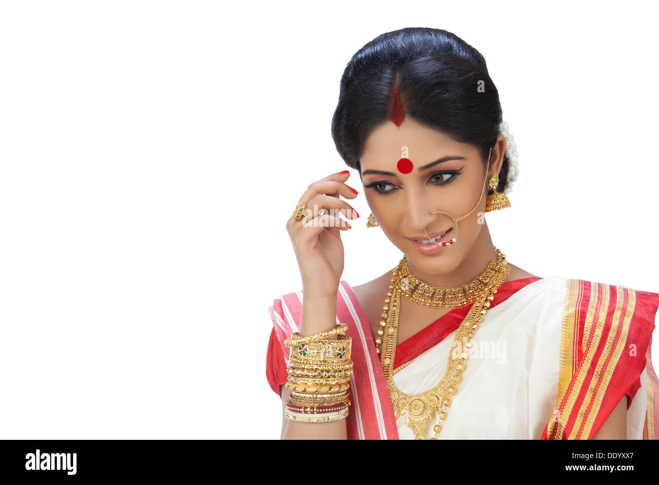 Bengali woman smiling Stock Photo - Alamy