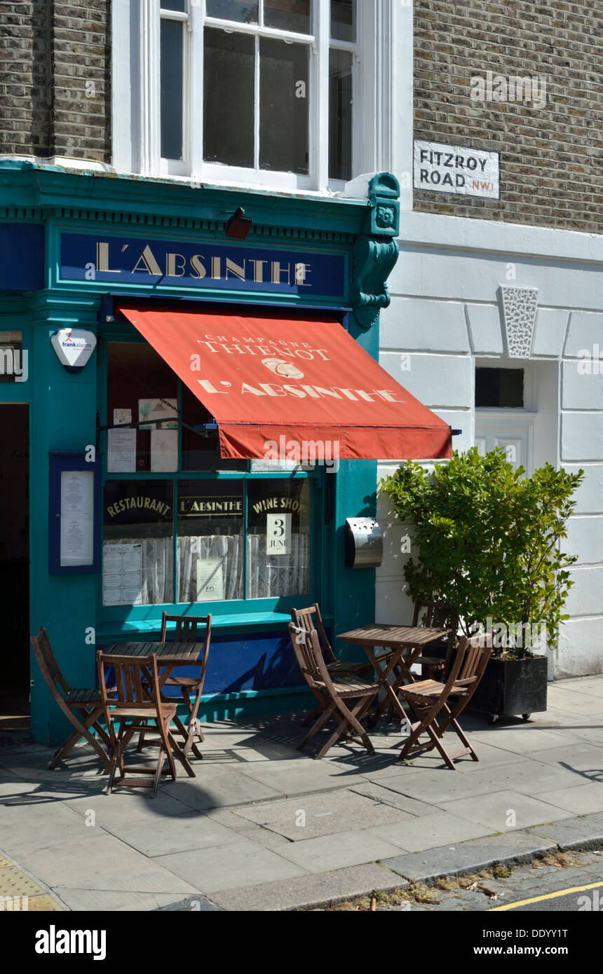 L'Absinthe restaurant in Chalcot Road, Primrose Hill, London, UK Stock ...