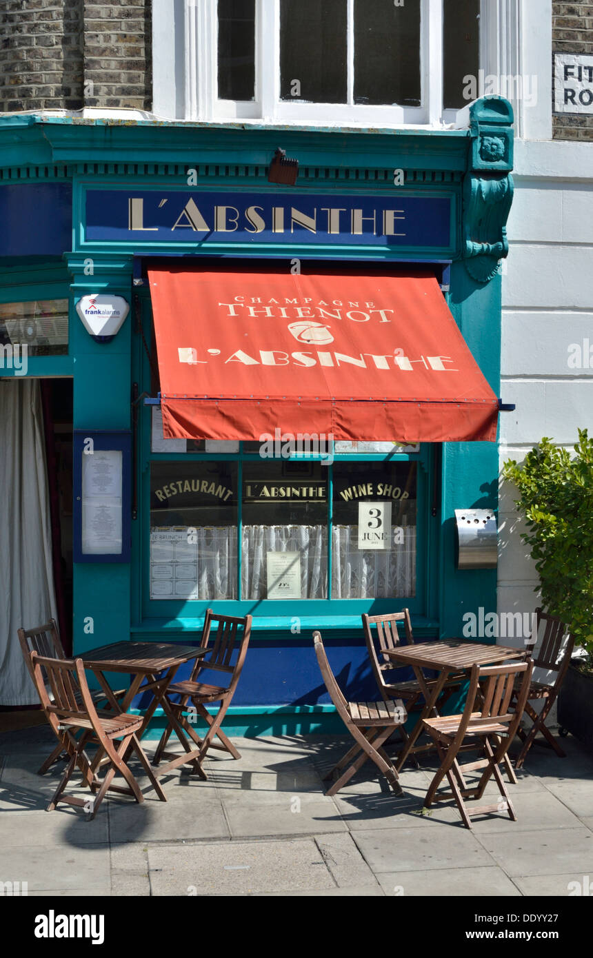 L'Absinthe restaurant in Chalcot Road, Primrose Hill, London, UK Stock ...