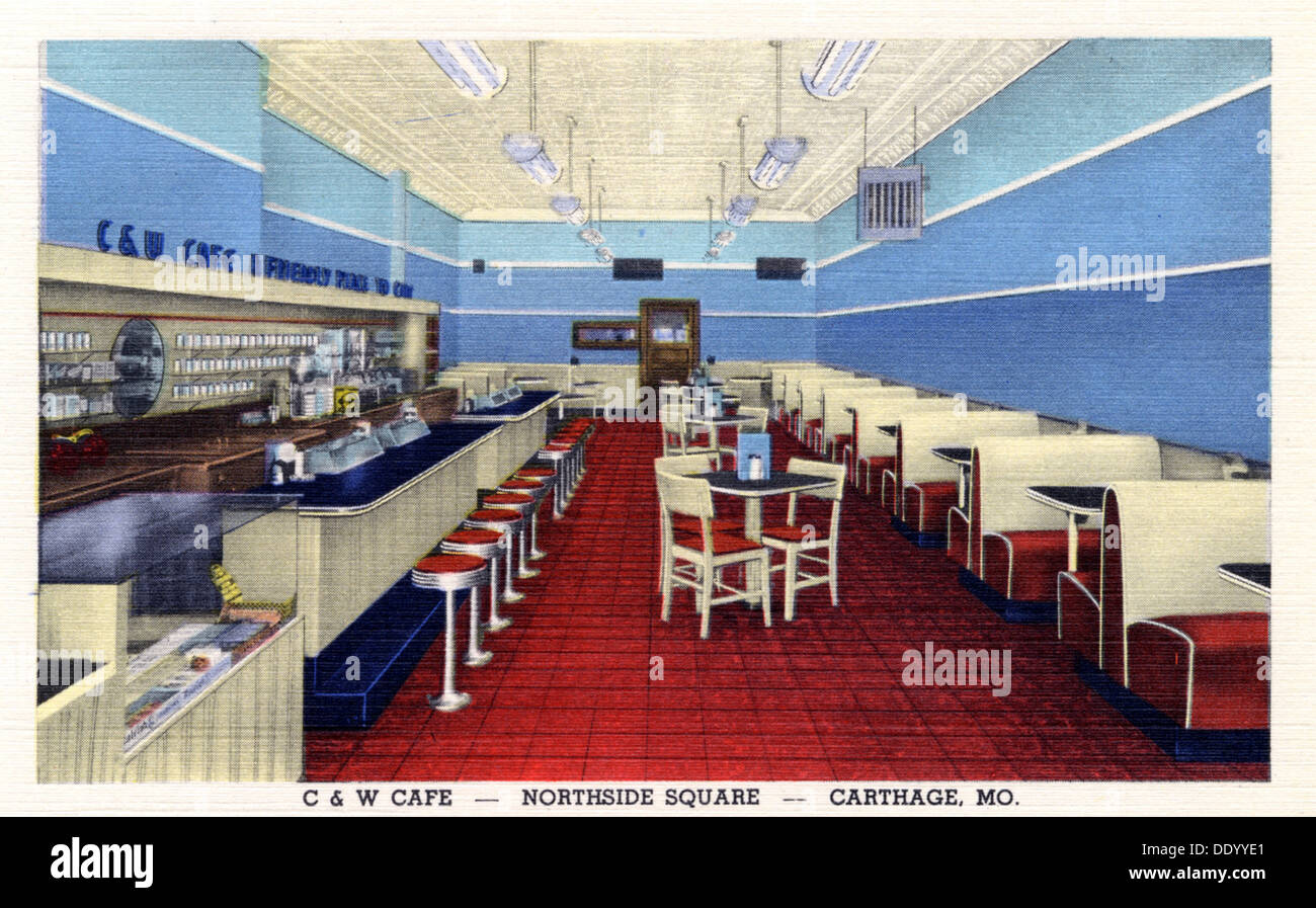 C & W Cafe, Carthage, Missouri, USA, 1946. Artist: Unknown Stock Photo ...
