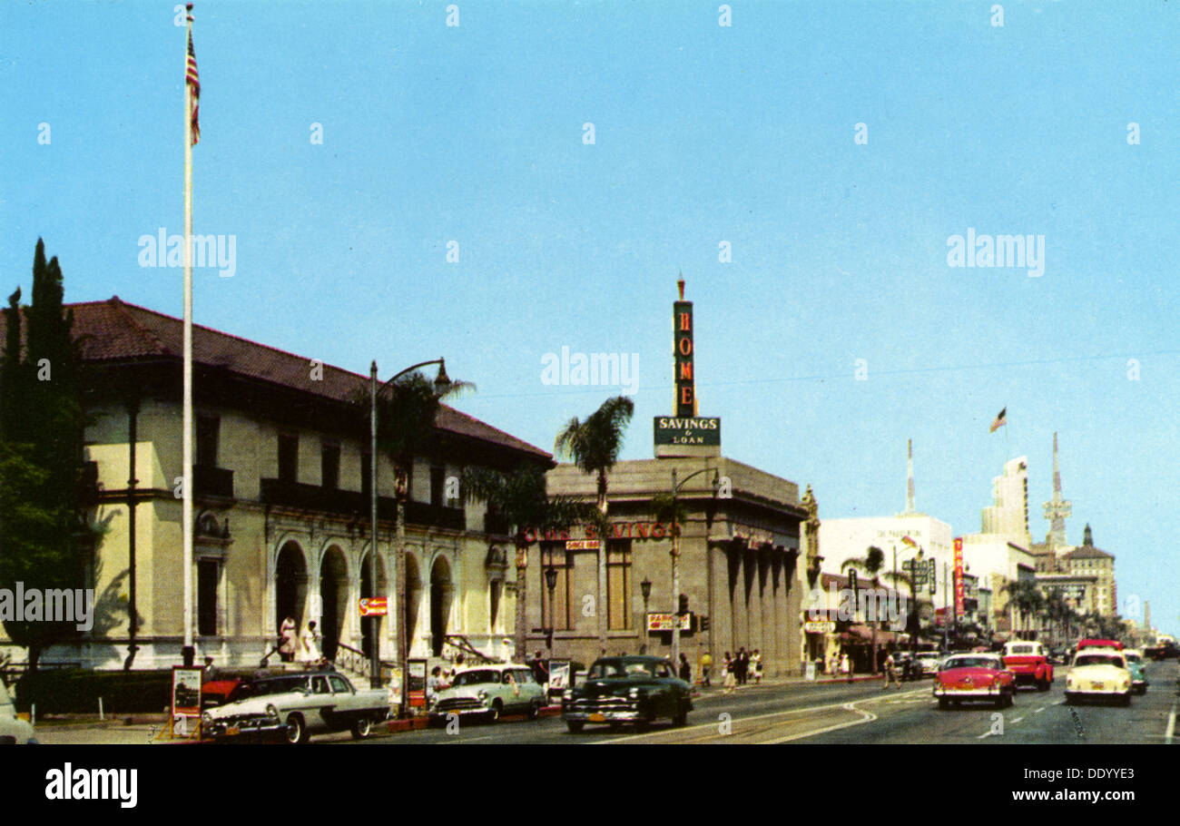 Colorado Street, Pasadena, California, USA, 1956. Artist: Unknown Stock ...
