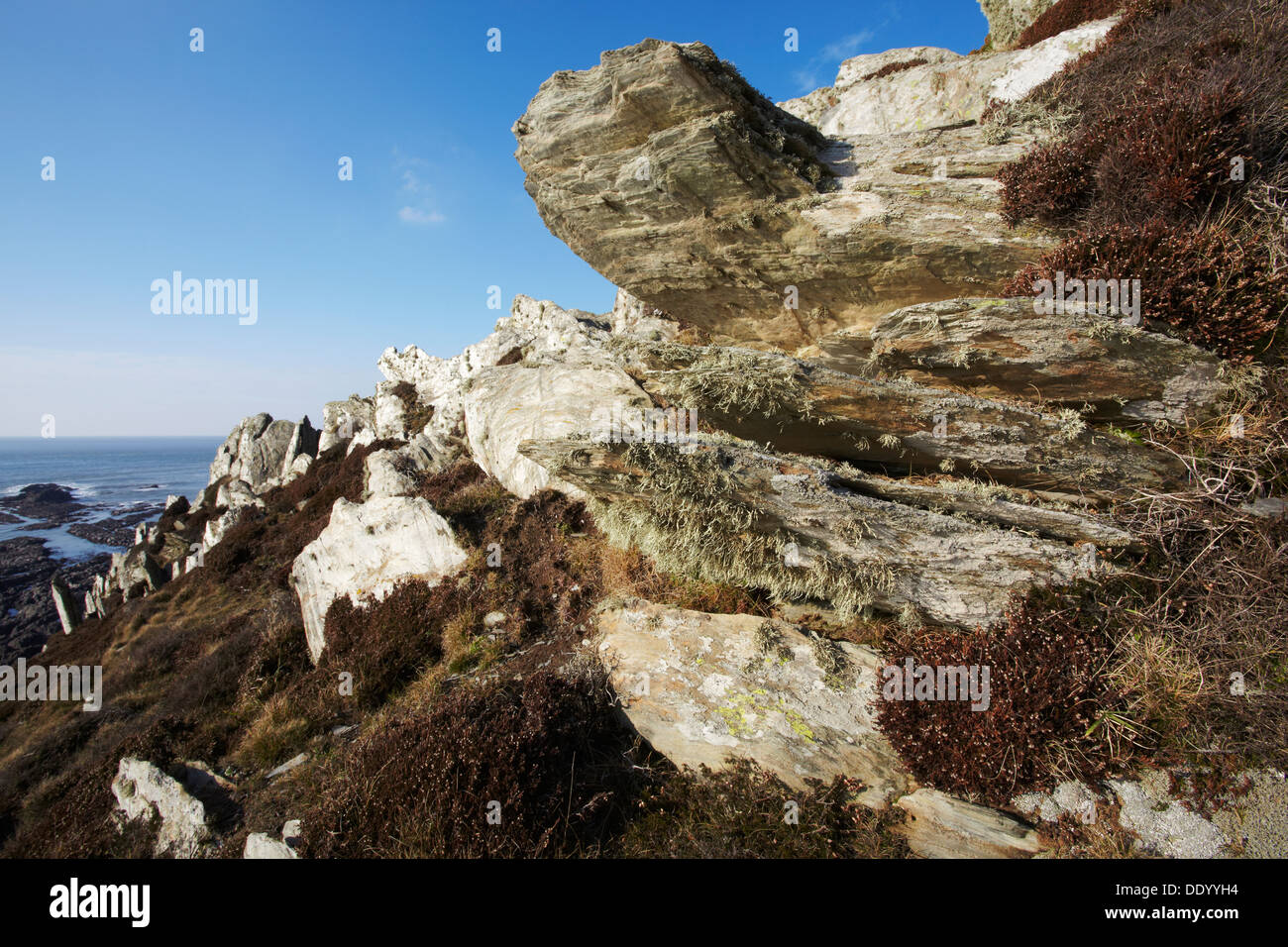 Rocks on Morte Point, Mortehoe, near Woolacombe, north Devon, Great ...