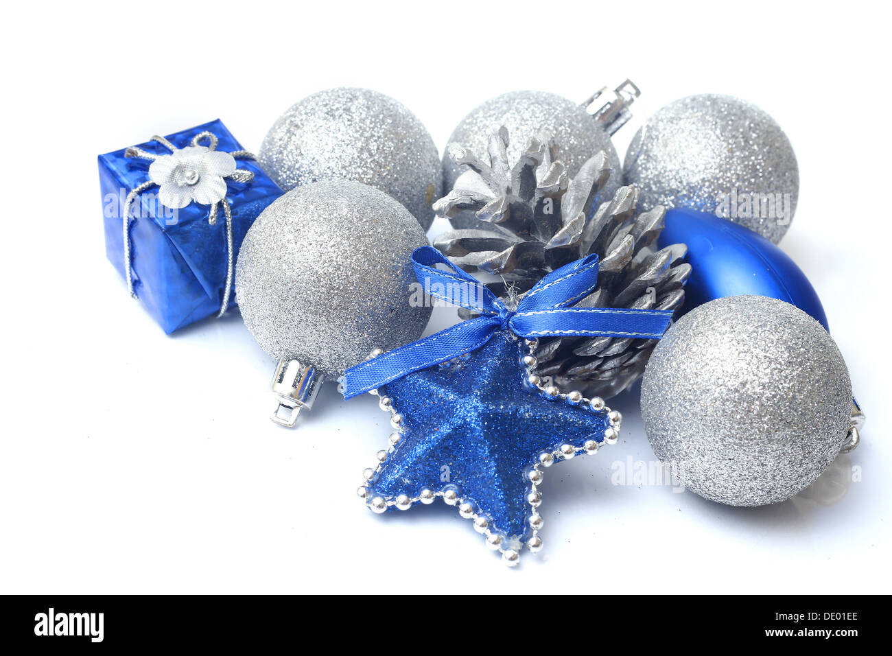 Blue christmas background silver hi-res stock photography and images ...