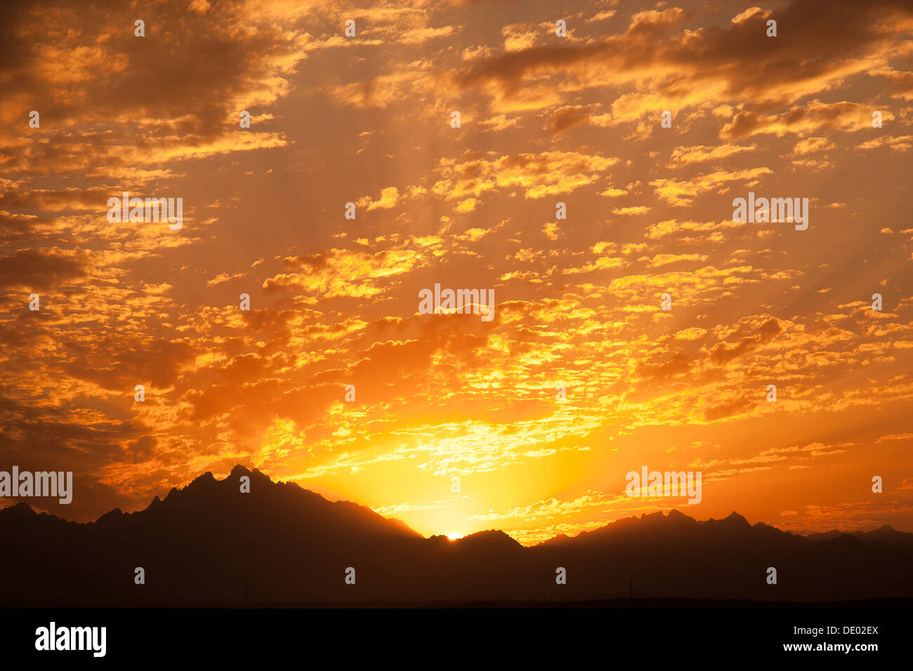 Colorful desert landscape at hot sunset hi-res stock photography and ...