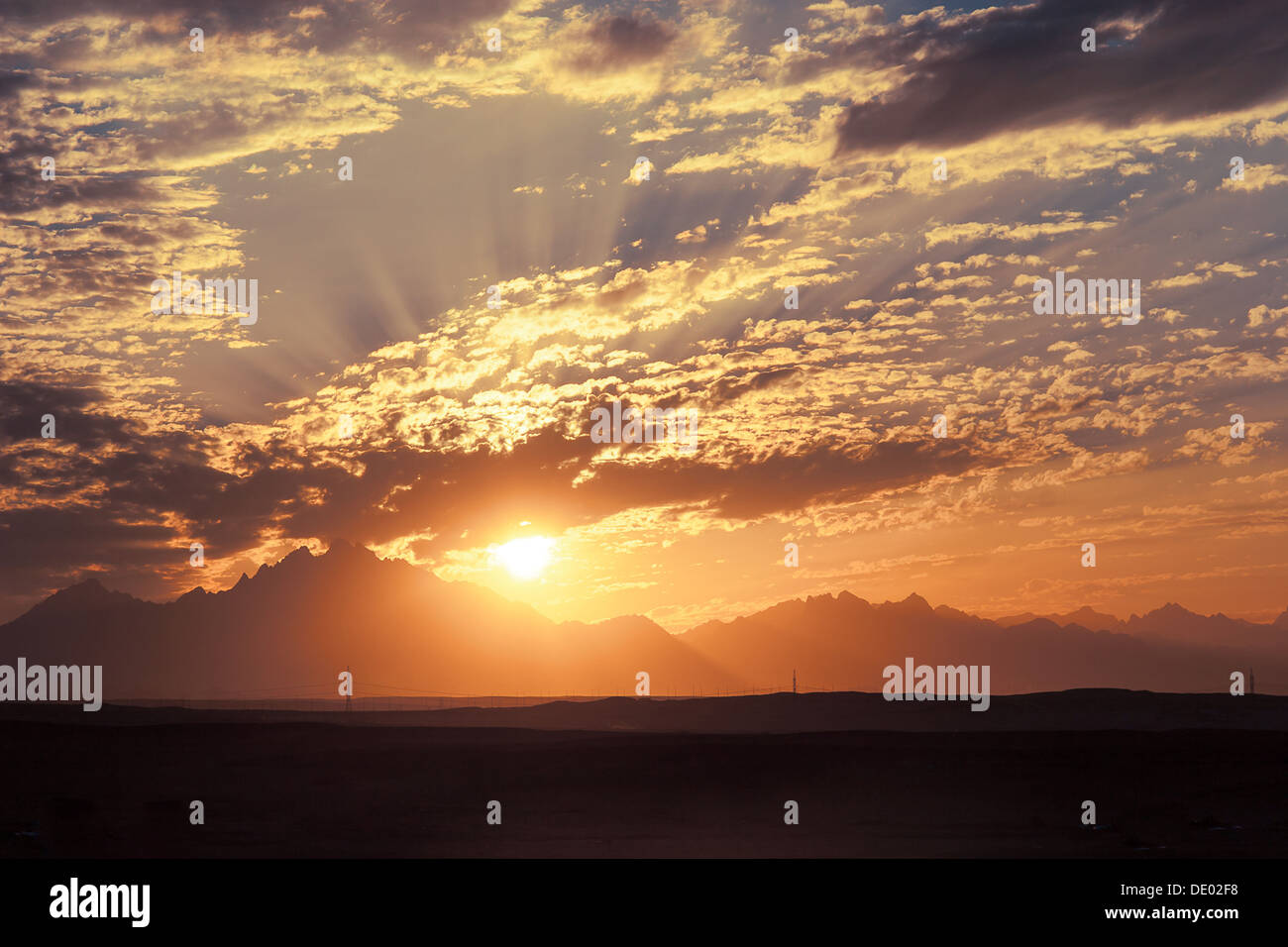 Colorful desert landscape at hot sunset hi-res stock photography and ...