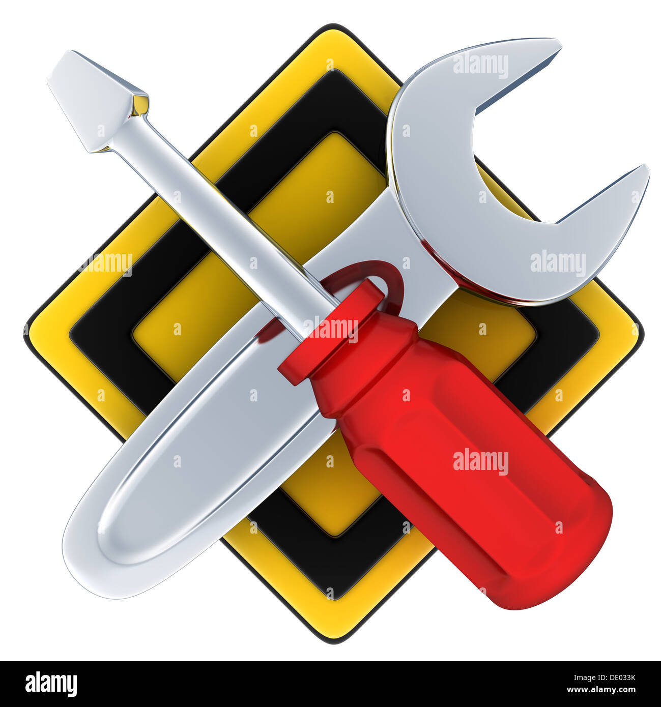 Tools, symbol repair (done in 3d, isolated Stock Photo - Alamy