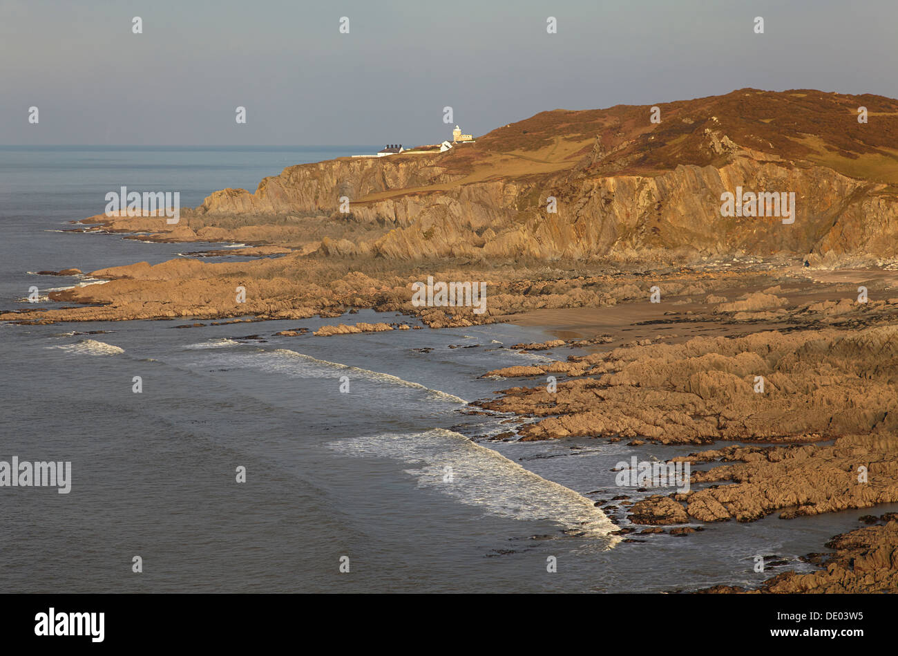 Bull Point, seen across Rockham Bay, Mortehoe, near Woolacombe, near ...