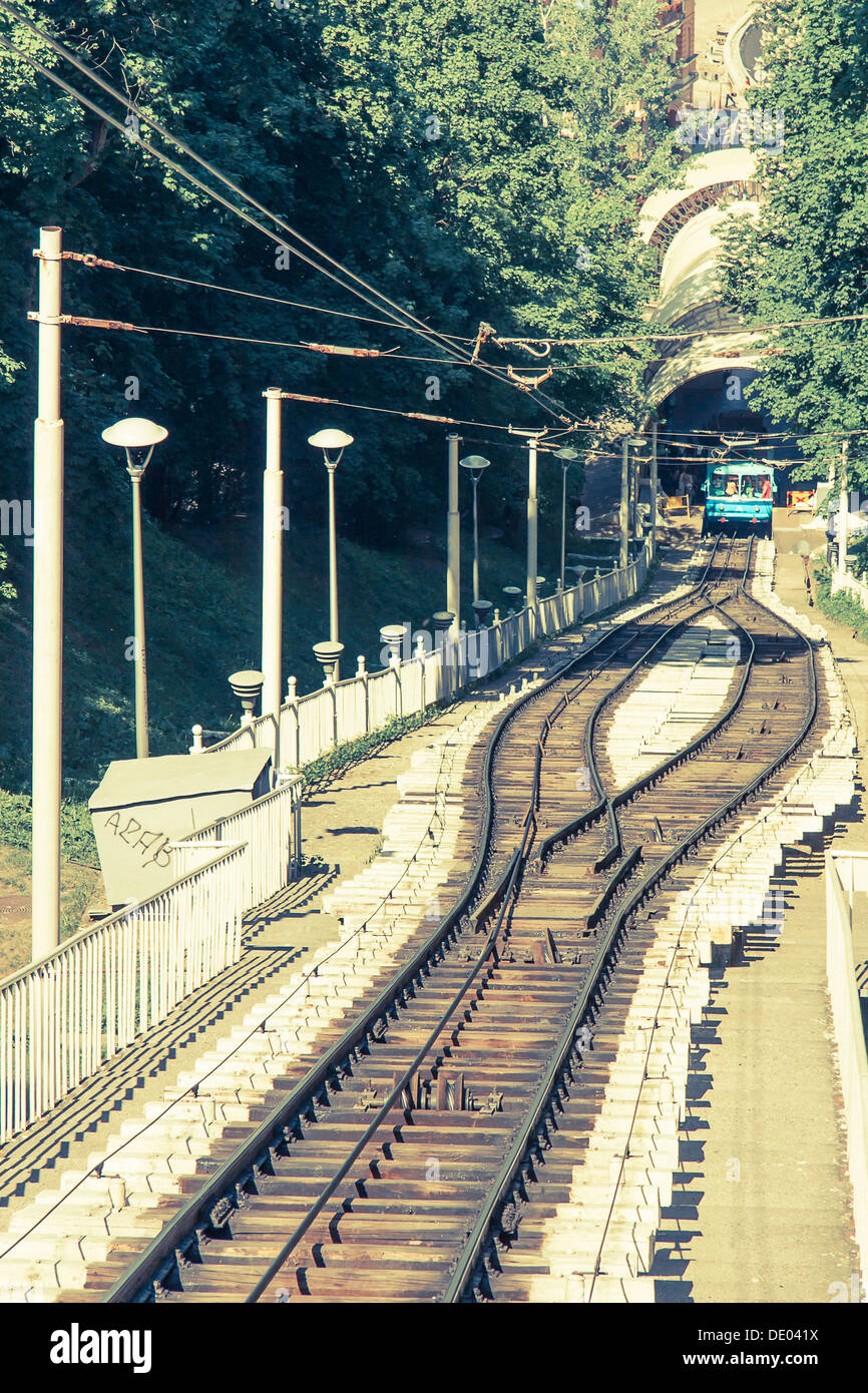 Railway funicular in Kyiv, Ukraine Stock Photo - Alamy