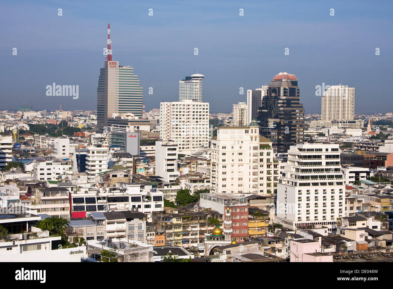 View of Bangkok skyline towards Silom Road, Thailand, Asia Stock Photo ...