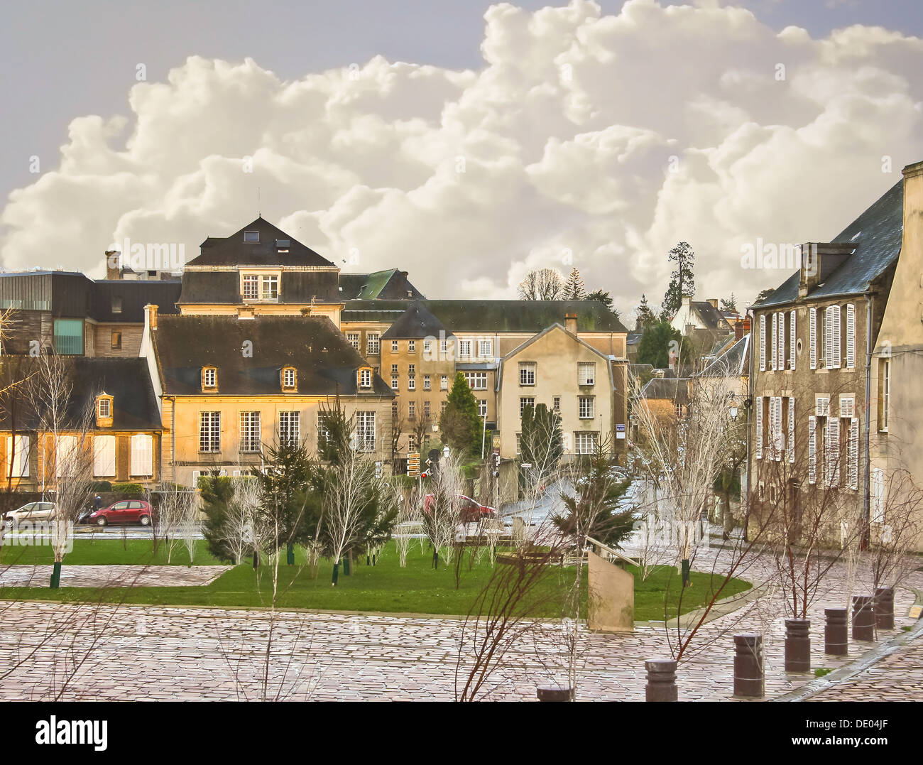 Trees in the park Bayeux. Normandy. France Stock Photo - Alamy