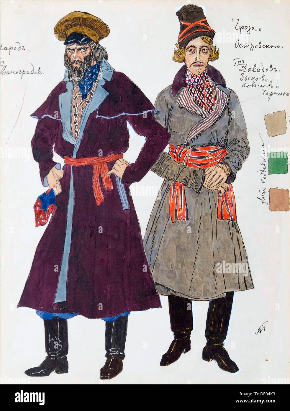 Costume design for the play 'The Storm' by Alexander Ostrovsky, 1916 ...
