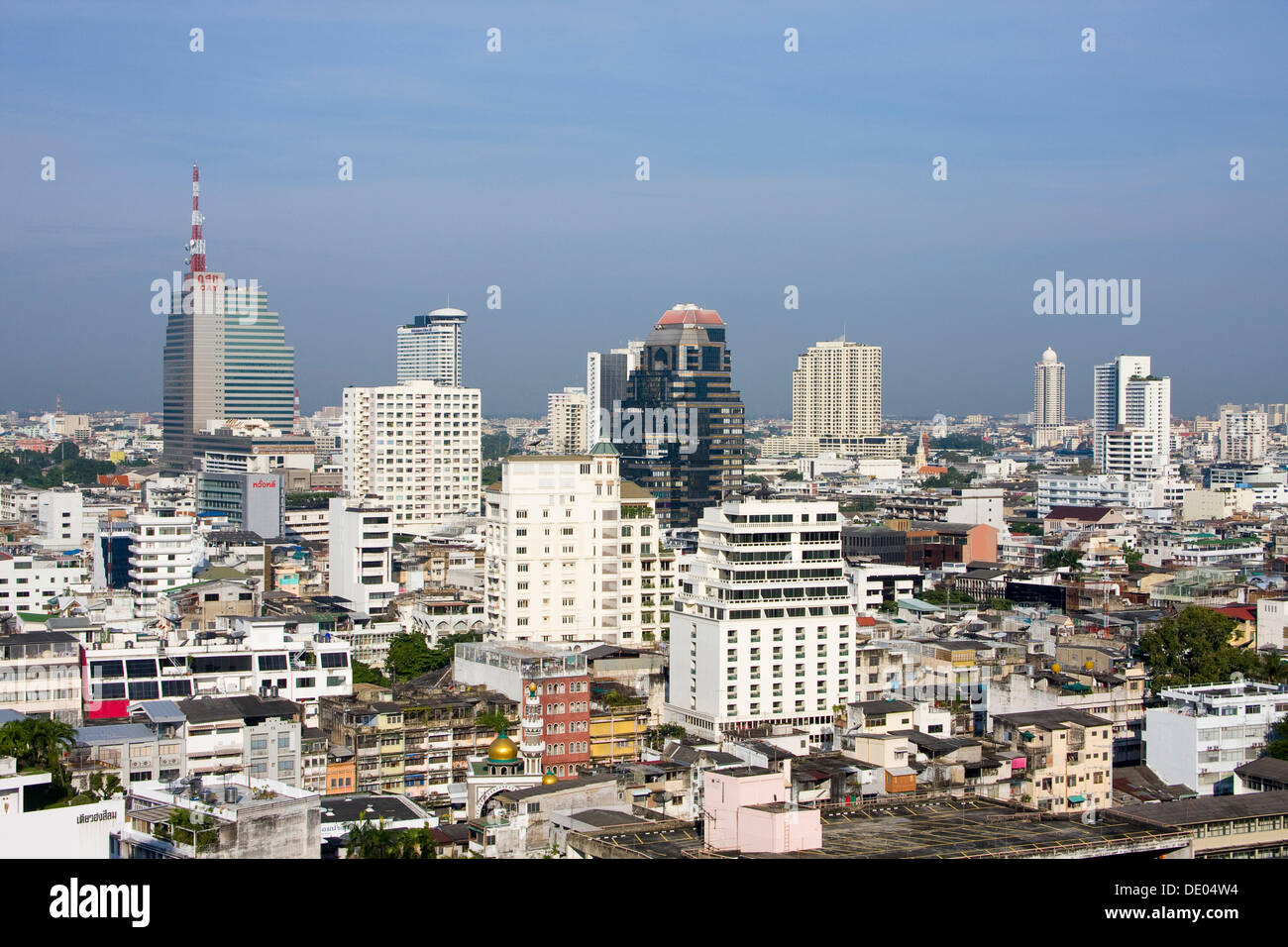 View on the Bangkok skyline towards Silom Road, Thailand, Asia Stock ...