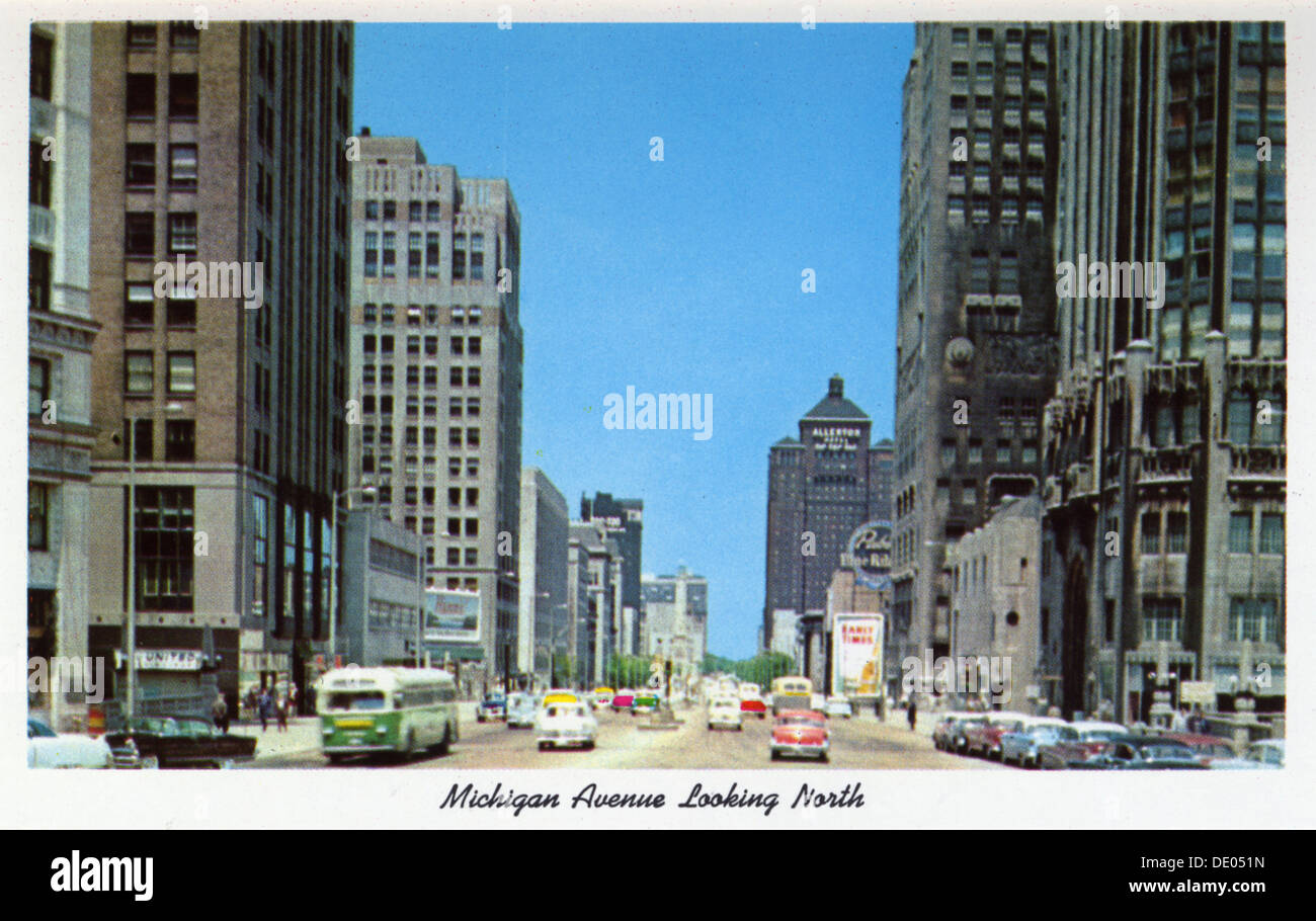 Michigan Avenue looking north, Chicago, Illinois, USA, 1956. Artist ...