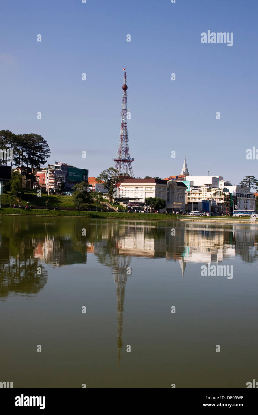 View of Dalat with the "Dalat Eiffel Tower", Dalat, Central Highlands ...