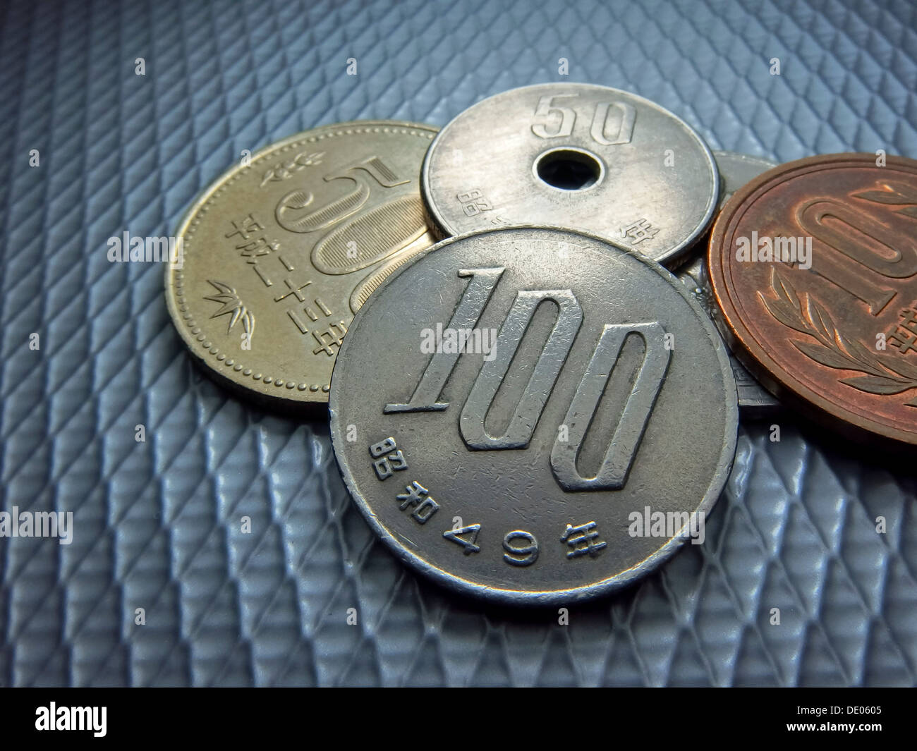 Japanese money, silver coin, yen Stock Photo - Alamy