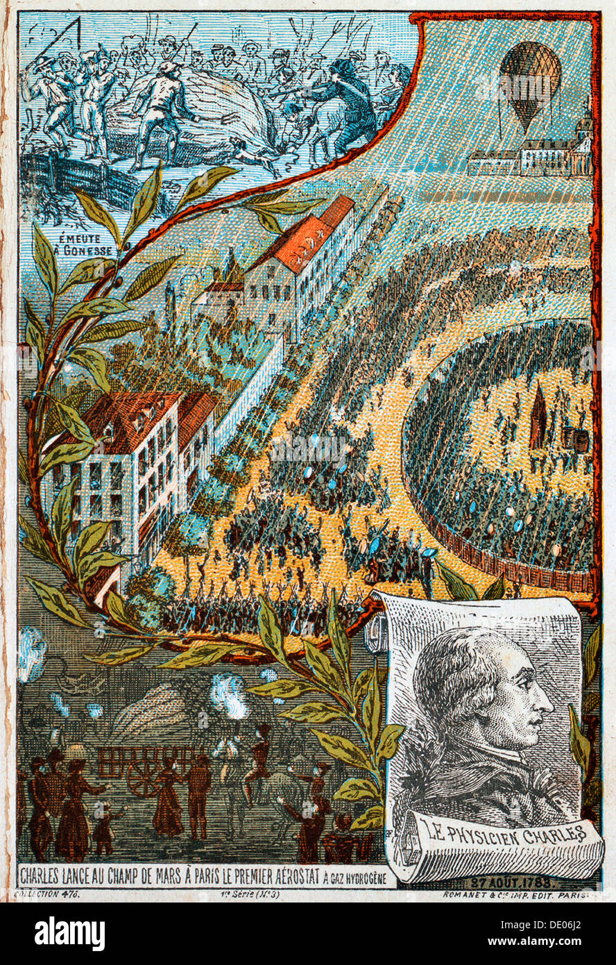 Jacques Charles launches his first aerostat from the Champ de Mars ...