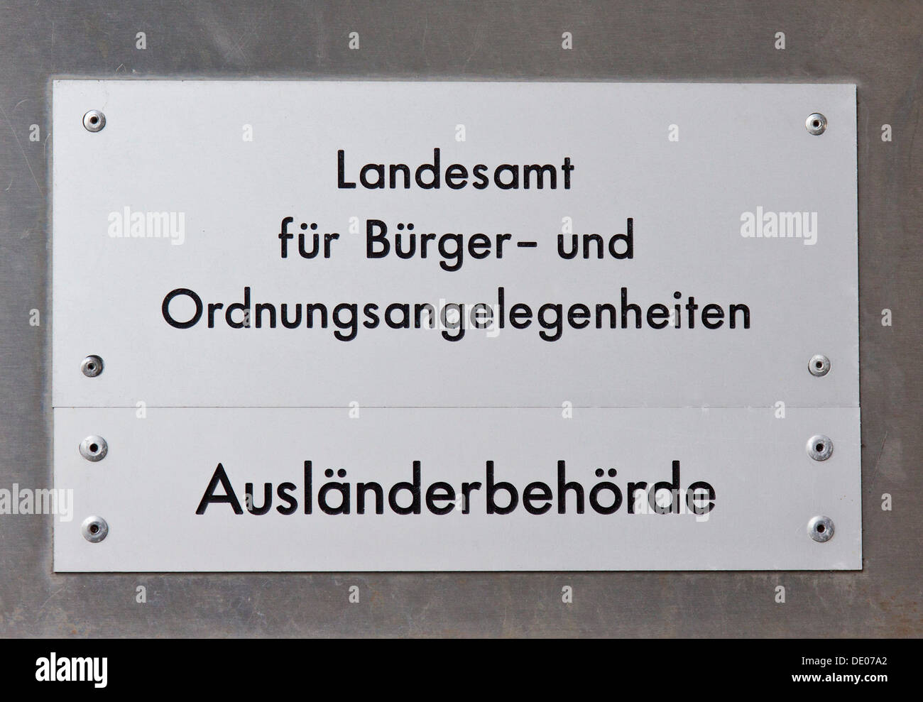 Sign landesamt fuer buerger ordnungsangelegenheiten hi-res stock ...