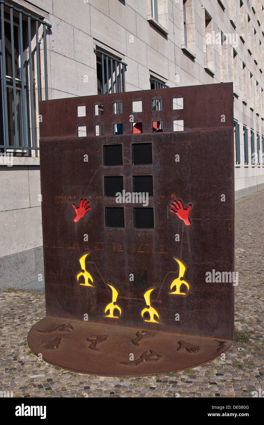 Wall sculpture, memorial to the Fall of the Berlin Wall, by artist ...