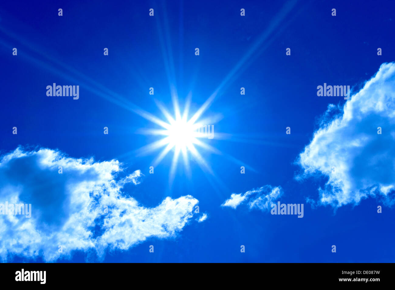 Sun and sky with clouds Stock Photo - Alamy