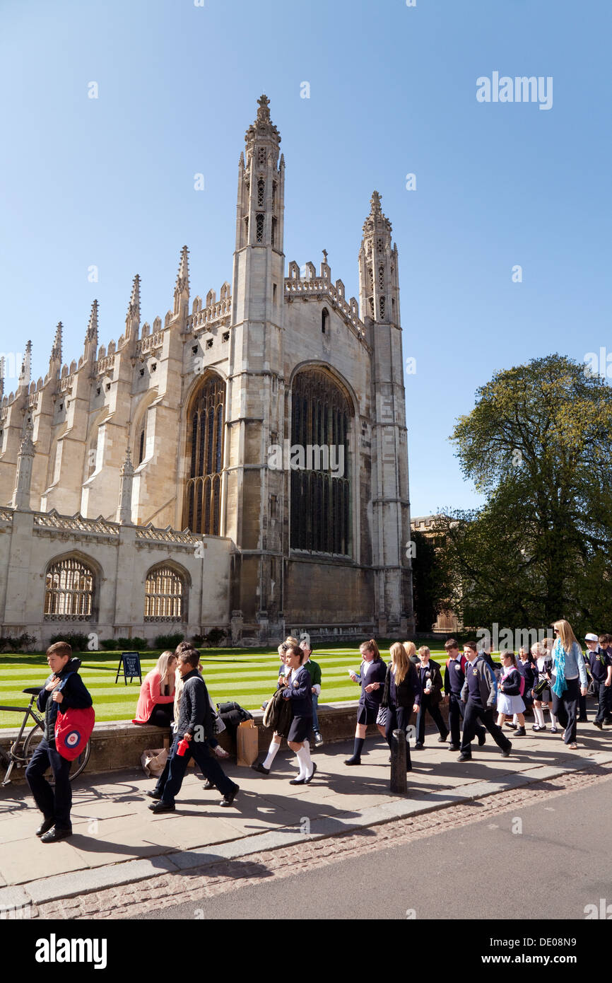 Children school trip cambridge schoolchildren uk kings college chapel ...