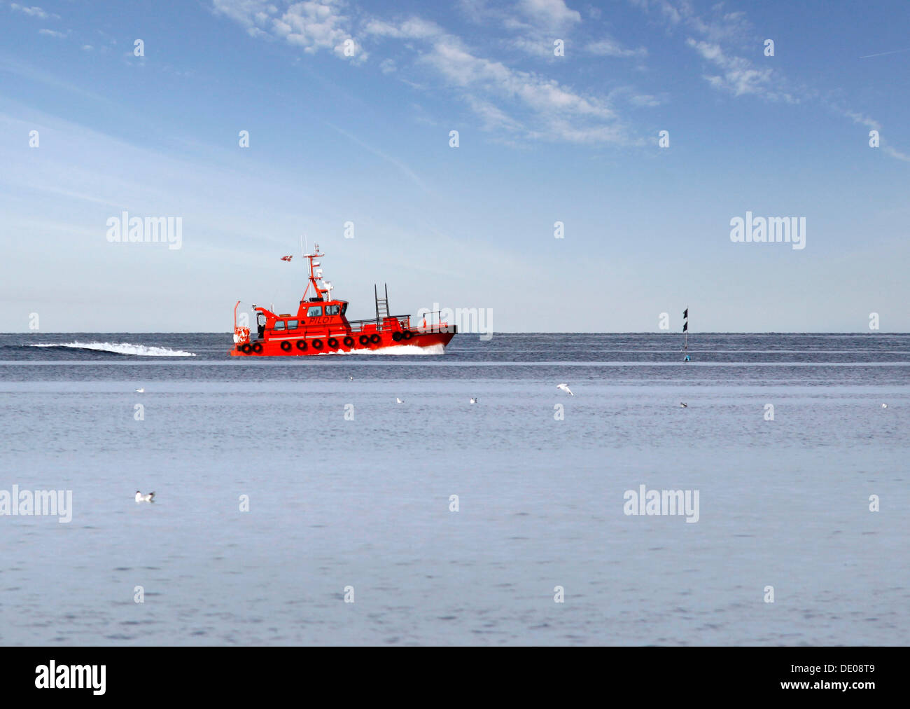 Red pilot Pilot, Spodsbjerg, Langeland, Denmark, Europe Stock Photo - Alamy