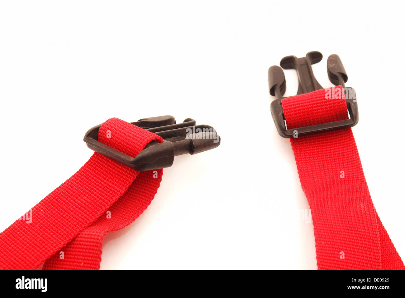 Latch for a backpack on a white background Stock Photo - Alamy