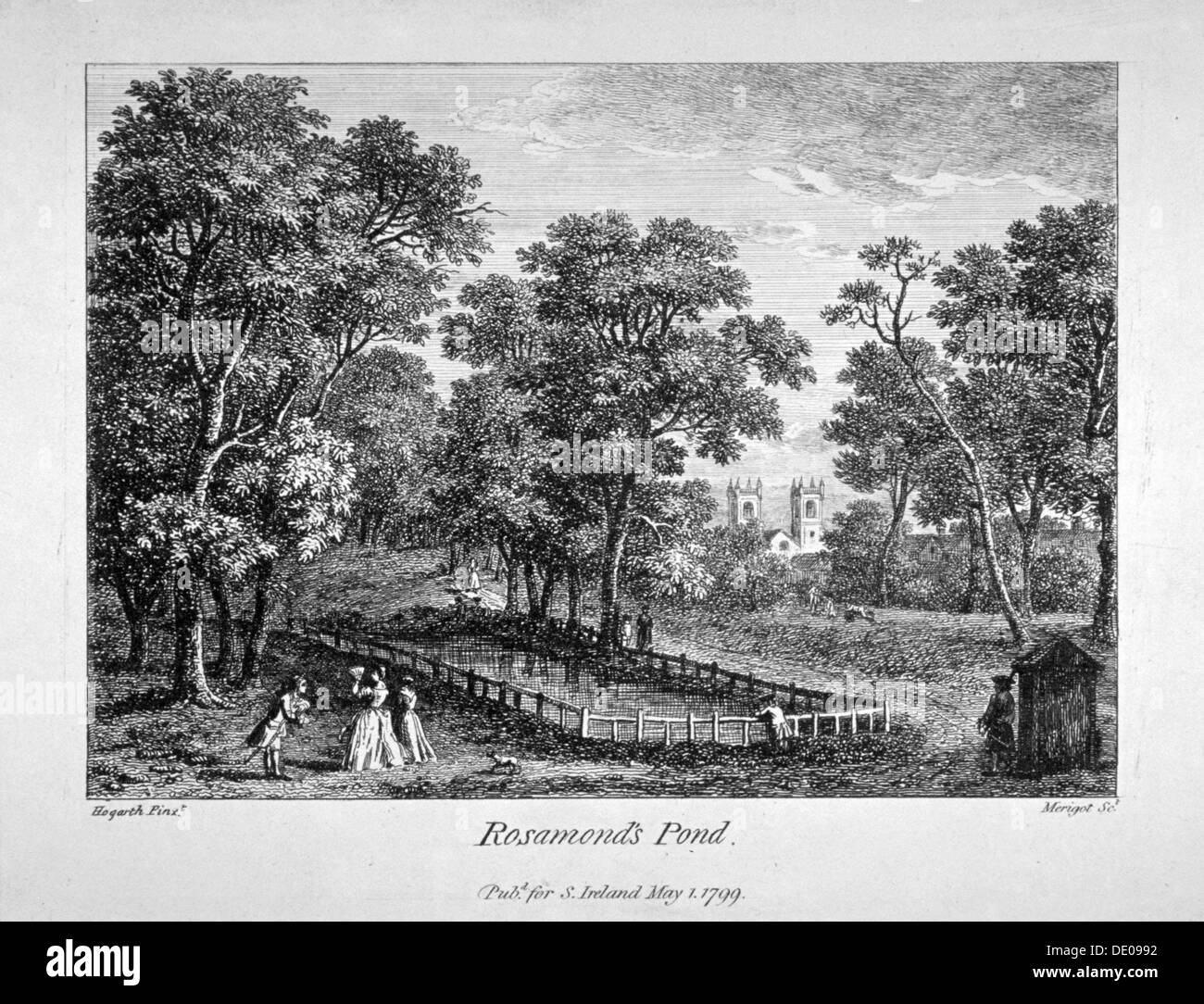 Rosamond's Pond, St James's Park, Westminster, London, 1799. Artist: M ...